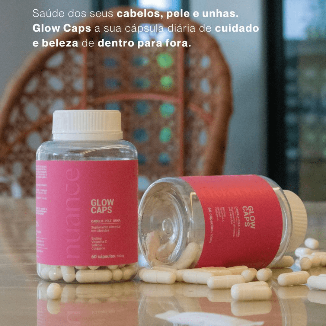 Glow Caps Nuance 60 cápsulas | Cabelo - Pele - Unha - Únika Hair Cosméticos